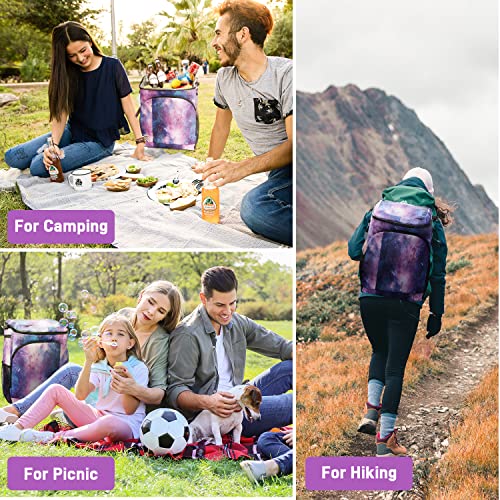 Cooler Backpack 45 Cans Roomy Backpack Coolers Insulated Leak Proof, Large Picnic Backpack Cooler, Soft Sided Cooler for Women, Camping Cooler Backpack Coolers (Galaxy)