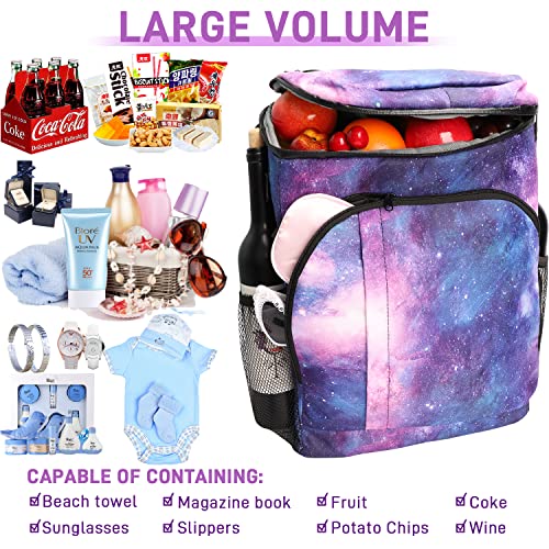 Cooler Backpack 45 Cans Roomy Backpack Coolers Insulated Leak Proof, Large Picnic Backpack Cooler, Soft Sided Cooler for Women, Camping Cooler Backpack Coolers (Galaxy)