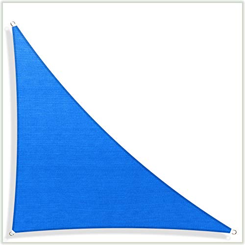 ColourTree 24' x 24' x 33.9' Blue Sun Shade Sail Right Triangle Canopy Awning Shelter Fabric Screen - UV Block UV Resistant Heavy Duty Commercial Grade - Outdoor Patio Carport - (We Make Custom Size)