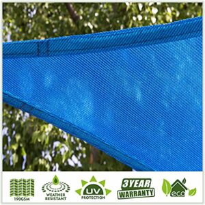 ColourTree 24' x 24' x 33.9' Blue Sun Shade Sail Right Triangle Canopy Awning Shelter Fabric Screen - UV Block UV Resistant Heavy Duty Commercial Grade - Outdoor Patio Carport - (We Make Custom Size)