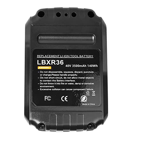 Upgrade 3500mAh 40V LBXR36 Battery Replacement for Black & Decker 40V Max Lithium Battery LBXR36 LBX2040 LBXR2036 LBX1540 LBX2540 Tools LST136 LHT2436B LSW36 LCC340C LCS1240B Tool Power Battery