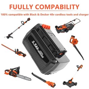 Upgrade 3500mAh 40V LBXR36 Battery Replacement for Black & Decker 40V Max Lithium Battery LBXR36 LBX2040 LBXR2036 LBX1540 LBX2540 Tools LST136 LHT2436B LSW36 LCC340C LCS1240B Tool Power Battery