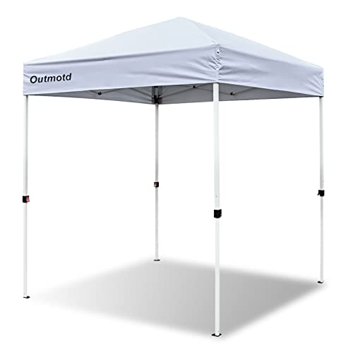 Outmotd 6x6 Pop-up Tent with Carry Bag, Ground Stakes, Outdoor Canopies Instant Party Gazebo, White