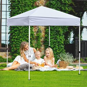 Outmotd 6x6 Pop-up Tent with Carry Bag, Ground Stakes, Outdoor Canopies Instant Party Gazebo, White