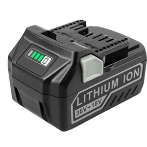 high-output multi volt 6.0ah/ 3.0ah battery for metabo hpt 36v/ 18v multivolt lithium ion battery, slide style 372121m /371751m