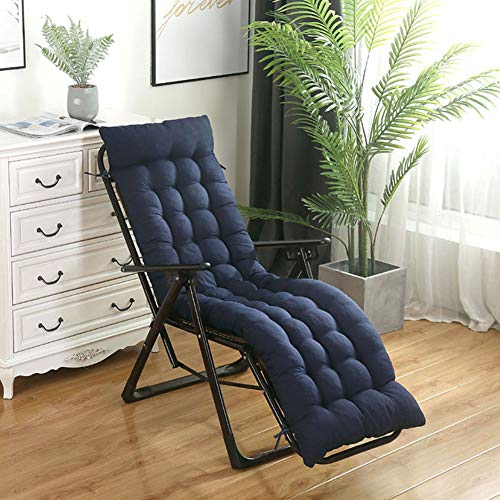 Moonase 67 Inch Patio Chaise Lounger Cushion, IndoorOutdoor Rocking Chair Sofa Cushion with Ties and Top Cover,Non-Slip Sun Lounger Rocking Chair Swing Bench Cushion, Navy