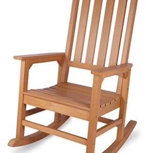 EFURDEN Extra Oversize Rocking Chair, High Backrest, All Weather and Heavy Duty Rocking Chair with 350lbs Capacity, Rocker for Outdoor and Indoor, Teak