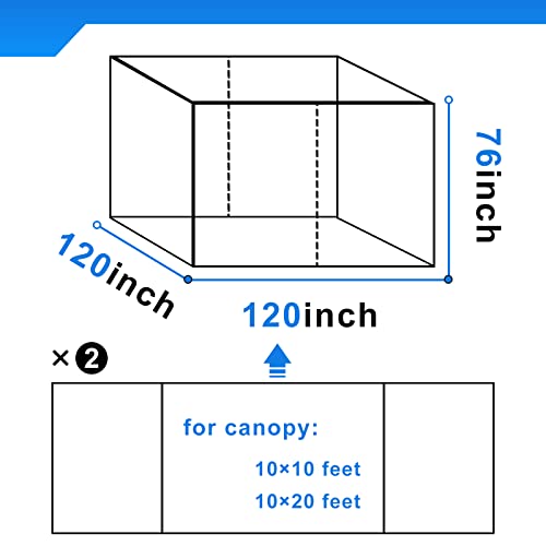 ONENESS Mesh Sidewall for 10x10 Pop Up Canopy - Straight Leg, 4 in 1 Panel Sunshade sidewalls with Velcro, Black, Only Sidewall No Frame