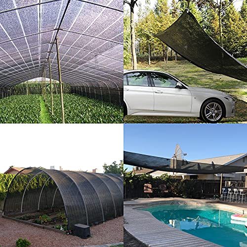 POYEE 40% 10ftx20ft Black Shade Cloth Taped Edge with Brass Grommets Garden Sun Shade UV Resistant Sunblock Shade Net for Outdoor Plants Vegetables Greenhouse