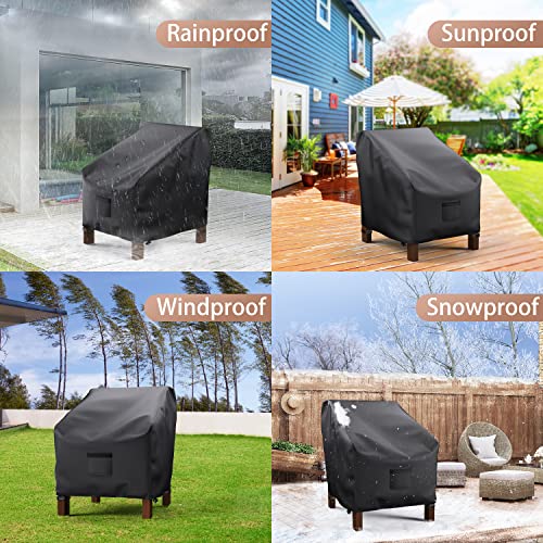 Patio Chair Covers Waterproof, Mrrihand Lounge Deep Seat Cover, Heavy Duty Outdoor Lawn Patio Furniture Covers (31" W x 38" D x 30" H - 2 Pack)