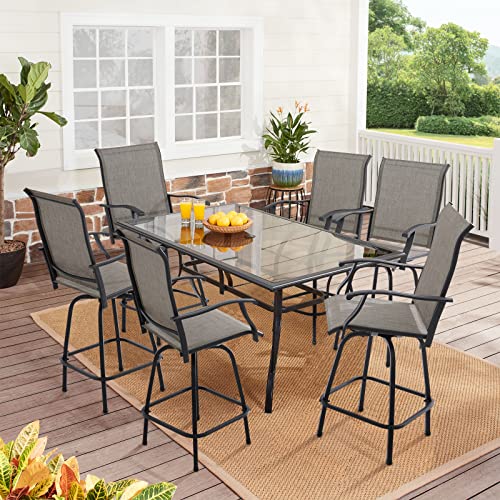 BANIROMAY Swivel Bar Stools All-Weather Patio Furniture, 2 Pack Textilene Patio Bar Chairs with Metal Frame, for Bistro Lawn, Garden, Backyard