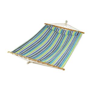 bliss hammocks bh-404g 48in wide caribbean w/pillow, poolside patio backyard hammock, includes straps & chains, eco friendly polyester & cotton blend, 265 pound capacity, candy stripe