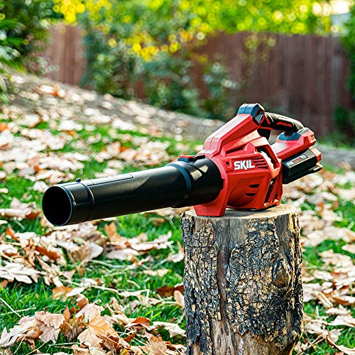 SKIL BL4713-10 PWR CORE 40 Brushless 40V Leaf Blower Kit Includes 2.5Ah Battery and Auto PWR Jump Charger & SKIL SNR0001 Round Nozzle for Blower BL4713-10