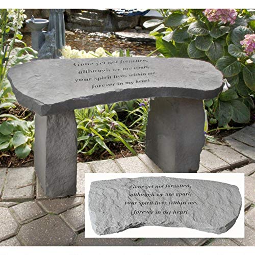 Design Toscano Gone Yet Not Forgotten Cast Stone Memorial Garden Bench