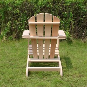 Merry Garden Kids Foldable Wooden Adirondack Chair, Children's Outdoor Patio Furniture, Garden, Lawn, Deck Chair, Unfinished