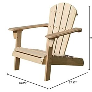 Merry Garden Kids Foldable Wooden Adirondack Chair, Children's Outdoor Patio Furniture, Garden, Lawn, Deck Chair, Unfinished