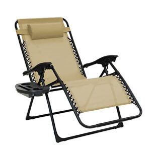 sun-ray 213076ovr1p oversized zero gravity chair, taupe