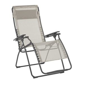 Lafuma Futura XL Zero Gravity Recliner Lawn Patio Lounge Chairs Set, Tan (Pair)