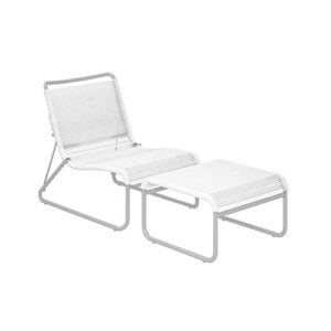 CosmoLiving by Cosmopolitan 88859WHG1E, Lita 2 Piece Patio Lounge and Ottoman Set, White