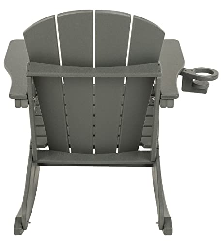 Adirondack Rocking Chair Outdoor Patio Rocker Adirondack Chairs HDPE Plastic Weather Resistant Lawn Chair for Porch Balcony Garden Beach Backyard Grey