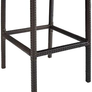 Crosley Furniture KO70143BR-GY Palm Harbor Deluxe Wicker Bar Stool with Cusion, Brown, Set of 2