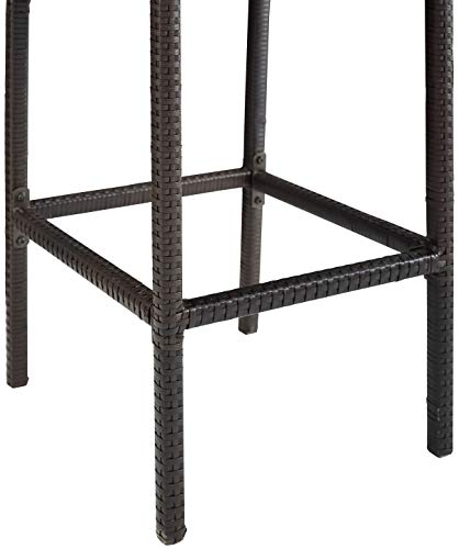 Crosley Furniture KO70143BR-GY Palm Harbor Deluxe Wicker Bar Stool with Cusion, Brown, Set of 2