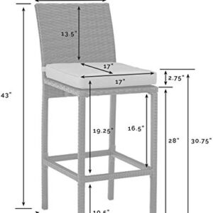 Crosley Furniture KO70143BR-GY Palm Harbor Deluxe Wicker Bar Stool with Cusion, Brown, Set of 2