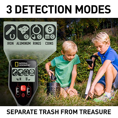 NATIONAL GEOGRAPHIC PRO Series Metal Detector - Ultimate Treasure Hunter with Pinpointer, Large Waterproof 10" Coil - Lightweight and Collapsible for Easy Travel (Amazon Exclusive)