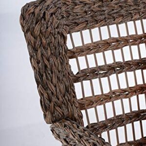 W Unlimited Modern Concept Faux Sea Grass Resin Rattan Patio Chair, Dark Brown