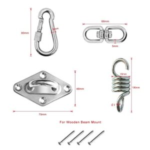 BigTron Hammock Hanging Kit, Swivel Hook, Stainless Steel 600lb Capacity, Perfect for Hammocks, Chairs, Beds, Baskets, Furniture, Swings Outdoor/Indoor