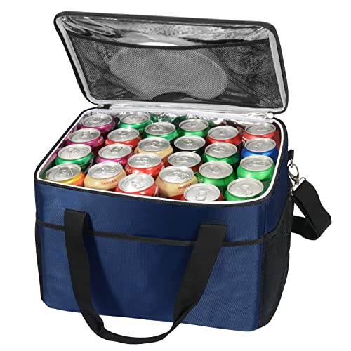 CGBE Collapsible Cooler Bag Insulated Large Lunch Bag Leakproof Thicken Cooler Bag Portable for Camping, Picnic & Beach, Grocery Shopping (48 Can, 37L)