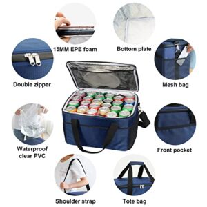 CGBE Collapsible Cooler Bag Insulated Large Lunch Bag Leakproof Thicken Cooler Bag Portable for Camping, Picnic & Beach, Grocery Shopping (48 Can, 37L)