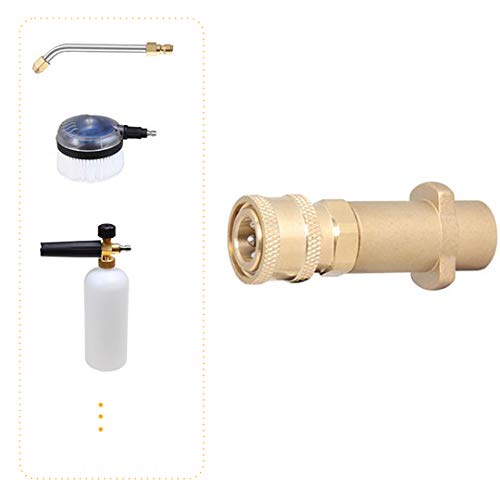 Brass Pressure Washer Gun Adapter with 1/4" Female Quick Connect Fitting,with 5-Pack Nozzles Spray Tips Multiple Degrees, Fit Karcher K Series,Nice with Foam Cannon,by Tuoveek(for Karcher K Series)