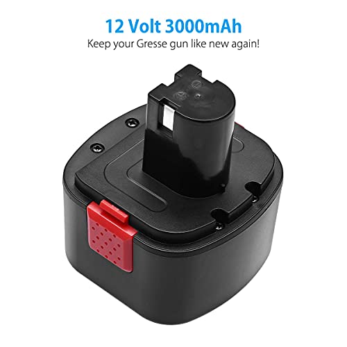 Upgraded Powerextra 2Pack 12V 3000mah Replacement Battery Compatible with Lincoln Grease Guns 12V Ni-MH Backup Battery Replace LIN-1201 LIN-1240 LIN-1242 LIN-1244