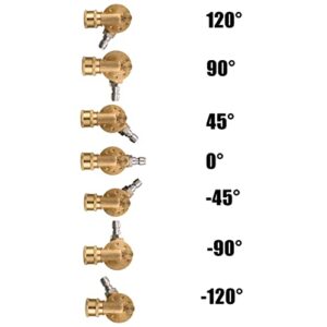 FIXFANS Pressure Washer Pivoting Coupler, 1/4” Quick Connect Gutter Cleaner Attachment, 240 Degree with 7 Angles for Power Washer Spray Nozzle, 4500PSI