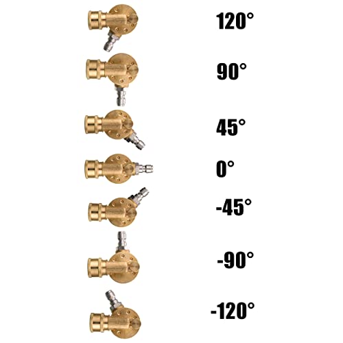 FIXFANS Pressure Washer Pivoting Coupler, 1/4” Quick Connect Gutter Cleaner Attachment, 240 Degree with 7 Angles for Power Washer Spray Nozzle, 4500PSI