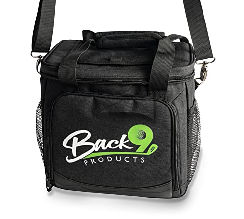 Back9Products Golf Cart Cooler Bag with Magnetic Lid - 12-Can Soft Cooler Bag Collapsible - Perfect for Golfer Cart or Push Cart - Backpack Cooler Bags Insulated Leak-Proof- Golf Gift for Men