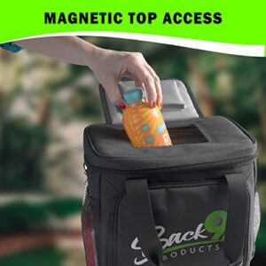 Back9Products Golf Cart Cooler Bag with Magnetic Lid - 12-Can Soft Cooler Bag Collapsible - Perfect for Golfer Cart or Push Cart - Backpack Cooler Bags Insulated Leak-Proof- Golf Gift for Men