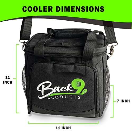 Back9Products Golf Cart Cooler Bag with Magnetic Lid - 12-Can Soft Cooler Bag Collapsible - Perfect for Golfer Cart or Push Cart - Backpack Cooler Bags Insulated Leak-Proof- Golf Gift for Men