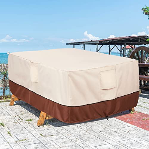 COSFLY Outdoor Furniture Covers Waterproof for Patio Table, Outside Rectangular Table and Chairs Set Cover Heavy Duty - Fits up to 74L x 47W x 27.5H inches