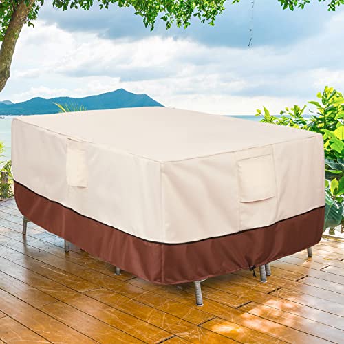 COSFLY Outdoor Furniture Covers Waterproof for Patio Table, Outside Rectangular Table and Chairs Set Cover Heavy Duty - Fits up to 74L x 47W x 27.5H inches