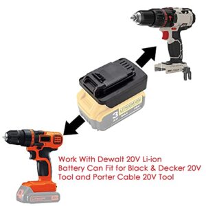 Adapter Converter for Dewalt 20V Li-ion Battery to Porter Cable 20V PCC685L PCC682L, Black & Decker 20V LBXR20 LB20 LBX20 Power Tool Battery