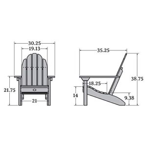 Elk Outdoors EO-CLAS1-ABY The Essential Adirondack Chair, Abyss