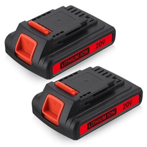 orhfs 2 packs 3000mah 20v lbx20 battery replacement for black and decker 20v battery lbxr20 lb20 lbx20 lbx4020, compatible with black & decker 20v cordless power tools