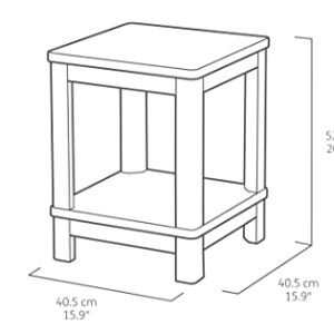 Keter Adirondack Deluxe Patio Side Table with Two Tiers and Easy Assembly - Perfect for Outdoor Fire Pit Seating, Graphite