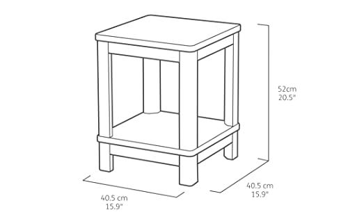 Keter Adirondack Deluxe Patio Side Table with Two Tiers and Easy Assembly - Perfect for Outdoor Fire Pit Seating, Graphite