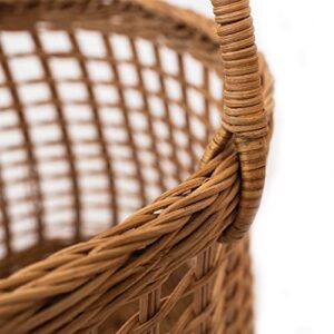 LiLaCraft Rattan Wicker Baskets for Gifts, Wicker Baskets with Handles, Natural Handwoven Wicker Picnic Baskets With Lid, Rattan Storage Baskets for Gardening, Rattan Fruit Basket