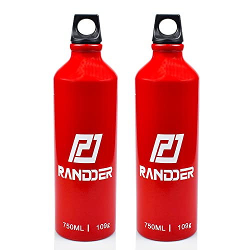 RANDDER 2 Pack 750ML Liquid Fuel Bottle for Motorcycle, Camping and Emergencies (0.75 liter)