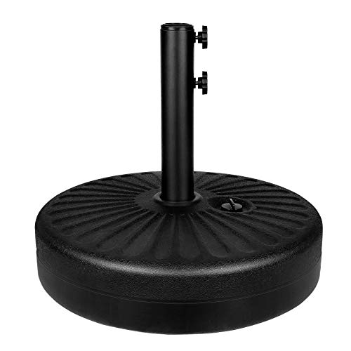 Simple Deluxe 20" Heavy Duty Patio Market Umbrella Stand with Steel Holder Water Filled for Outdoor, Lawn, Garden, 20inch, Round Base