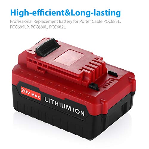 Powerextra 20V Max 6.0Ah Lithium Replacement Battery Compatible with Porter Cable PCC685L PCC680L Cordless Tools Batteries